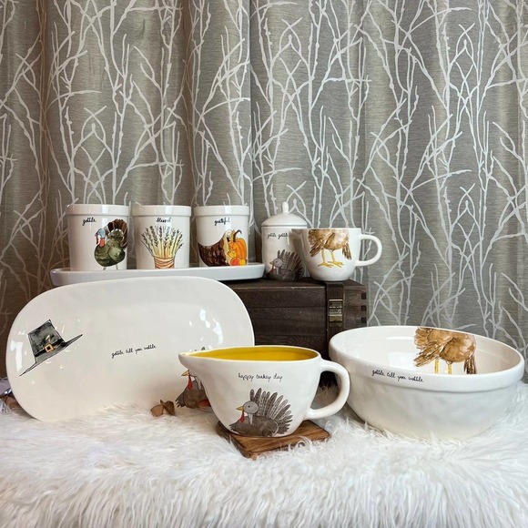 Rae Dunn | Bath | Rae Dunn Gobble Blessed Grateful Turkey Fall Kitchen ...